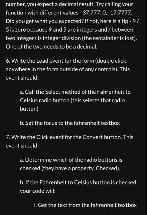 Solved number, you expect a decimal result. Try calling your | Chegg.com