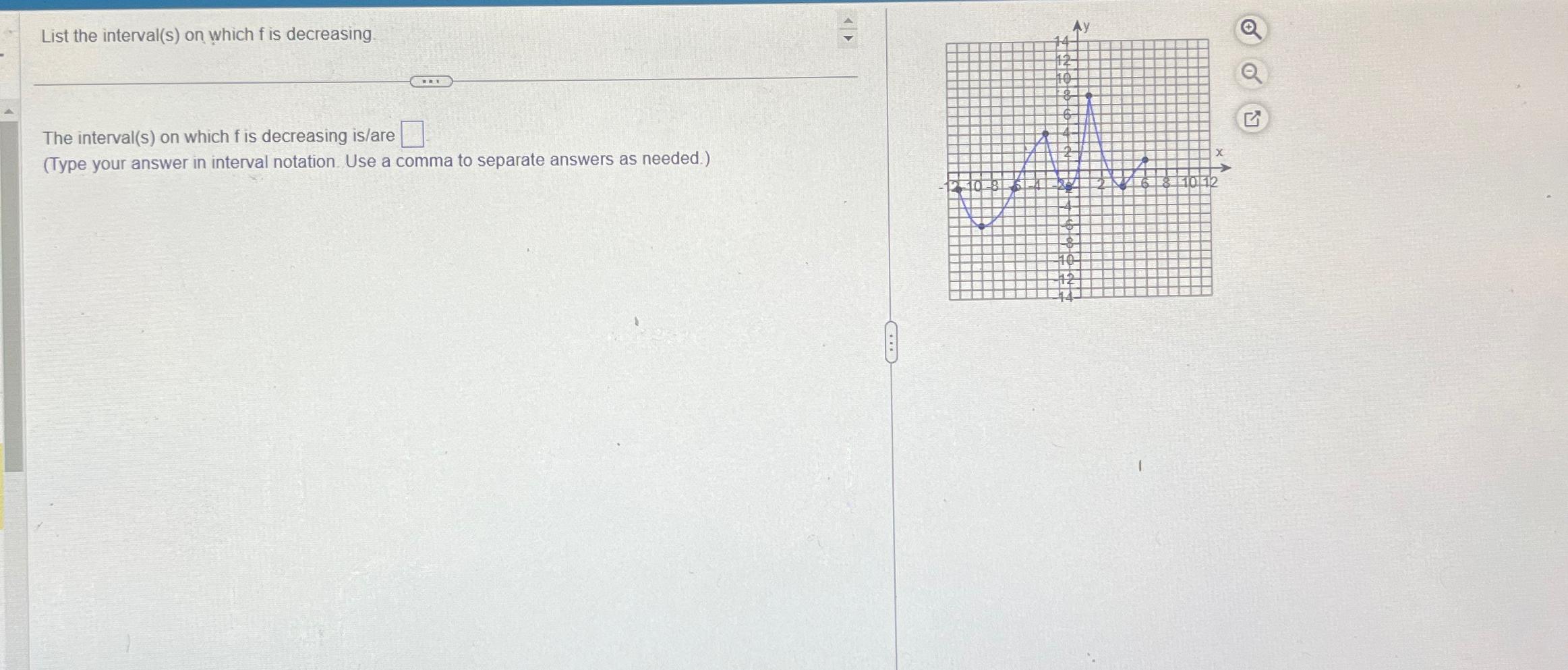 Solved List the interval(s) ﻿on which f ﻿is decreasingThe | Chegg.com
