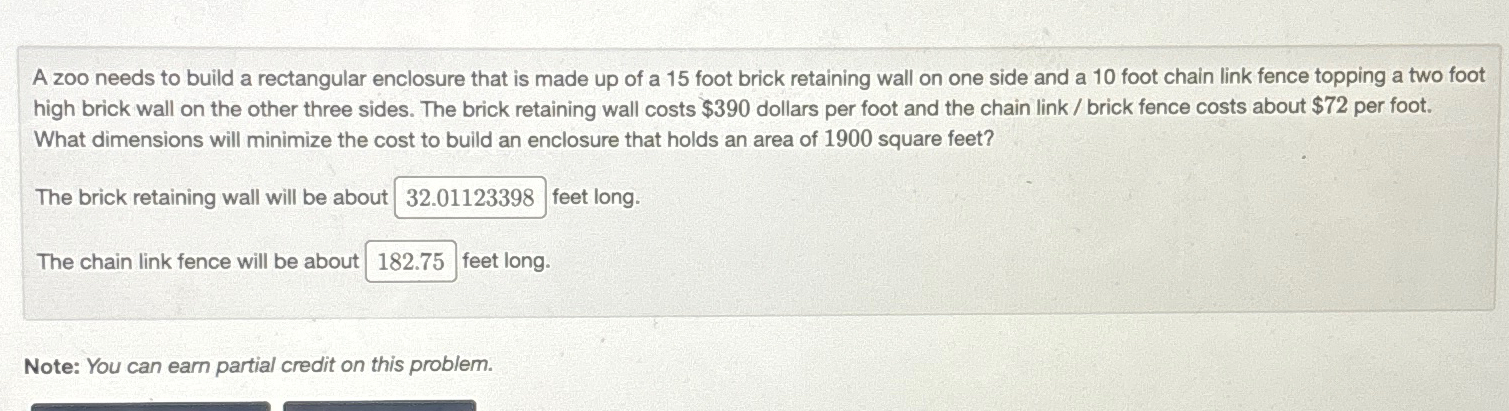 Solved A zoo needs to build a rectangular enclosure that is | Chegg.com