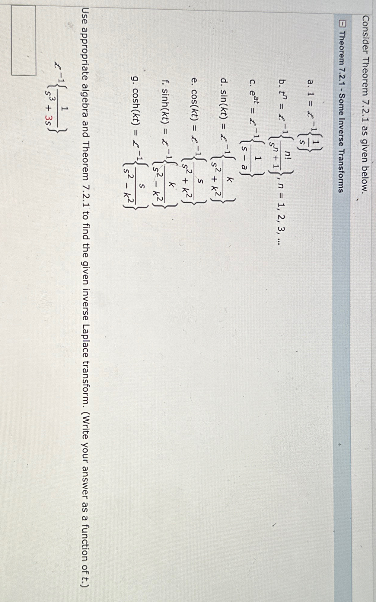 Solved Consider Theorem 7.2.1 ﻿as given below.Theorem | Chegg.com