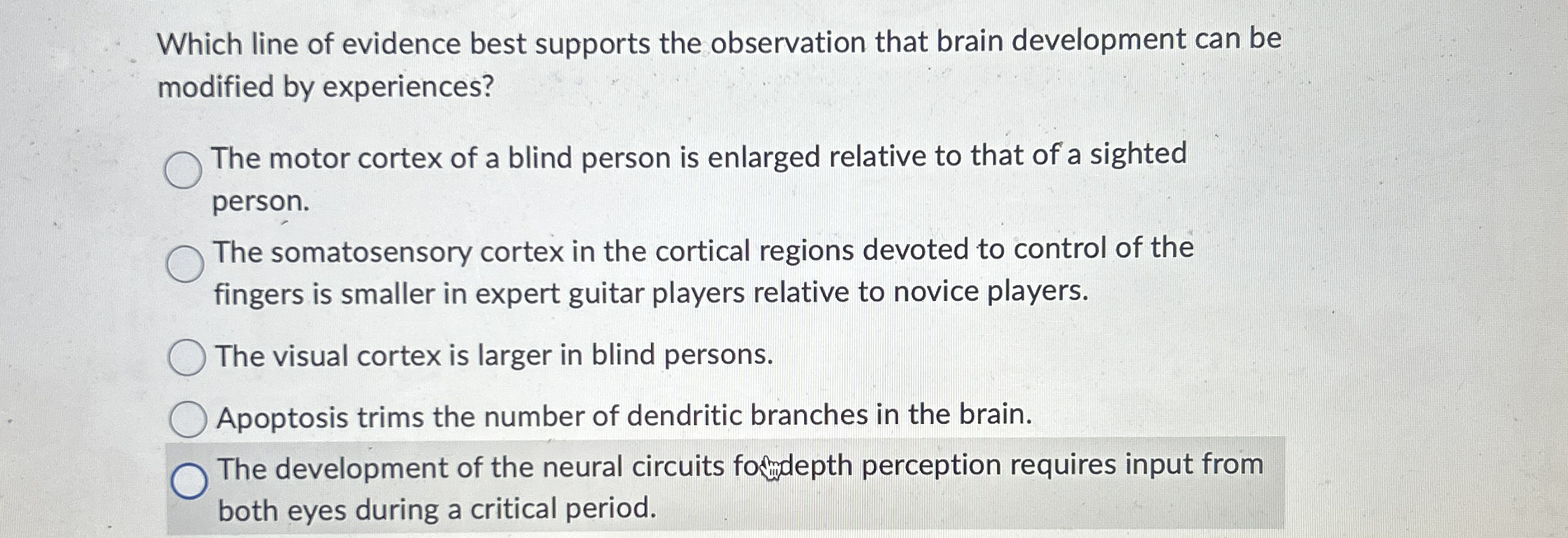 Solved Which line of evidence best supports the observation | Chegg.com
