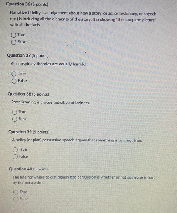 Narrative fidelity is a judgement about how a story | Chegg.com