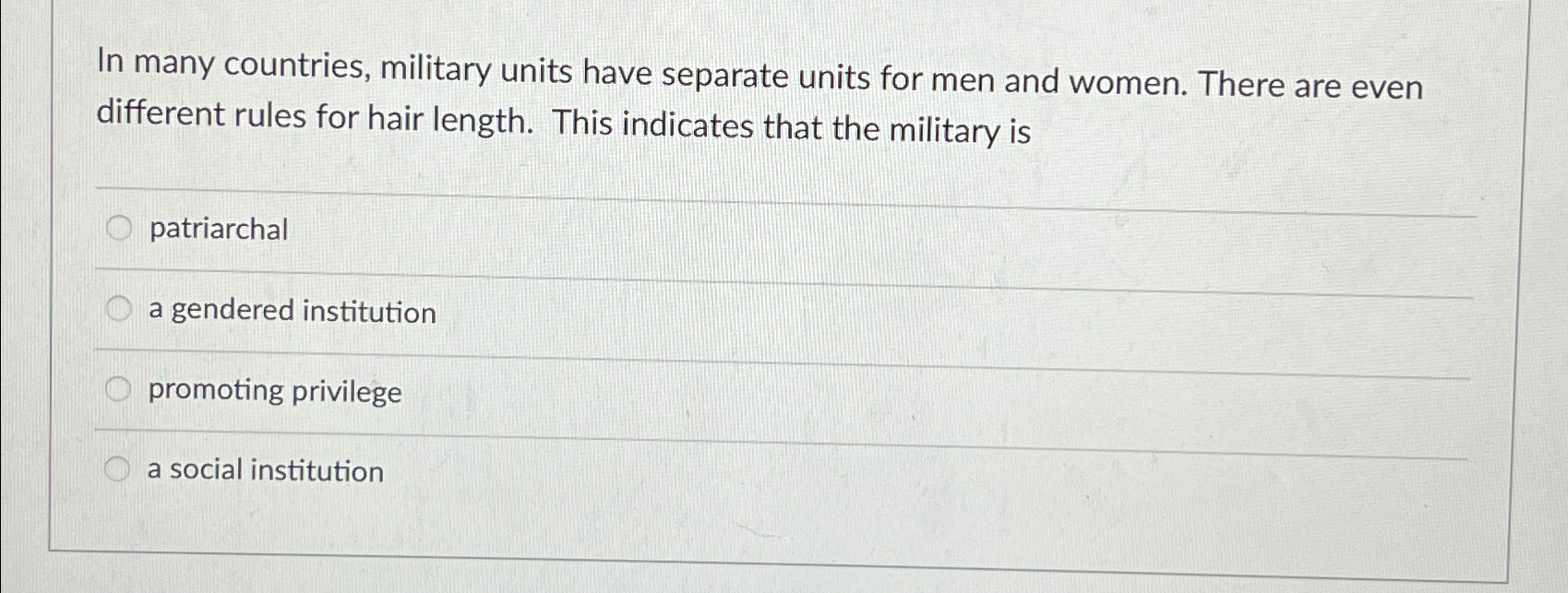 Solved In many countries, military units have separate units | Chegg.com