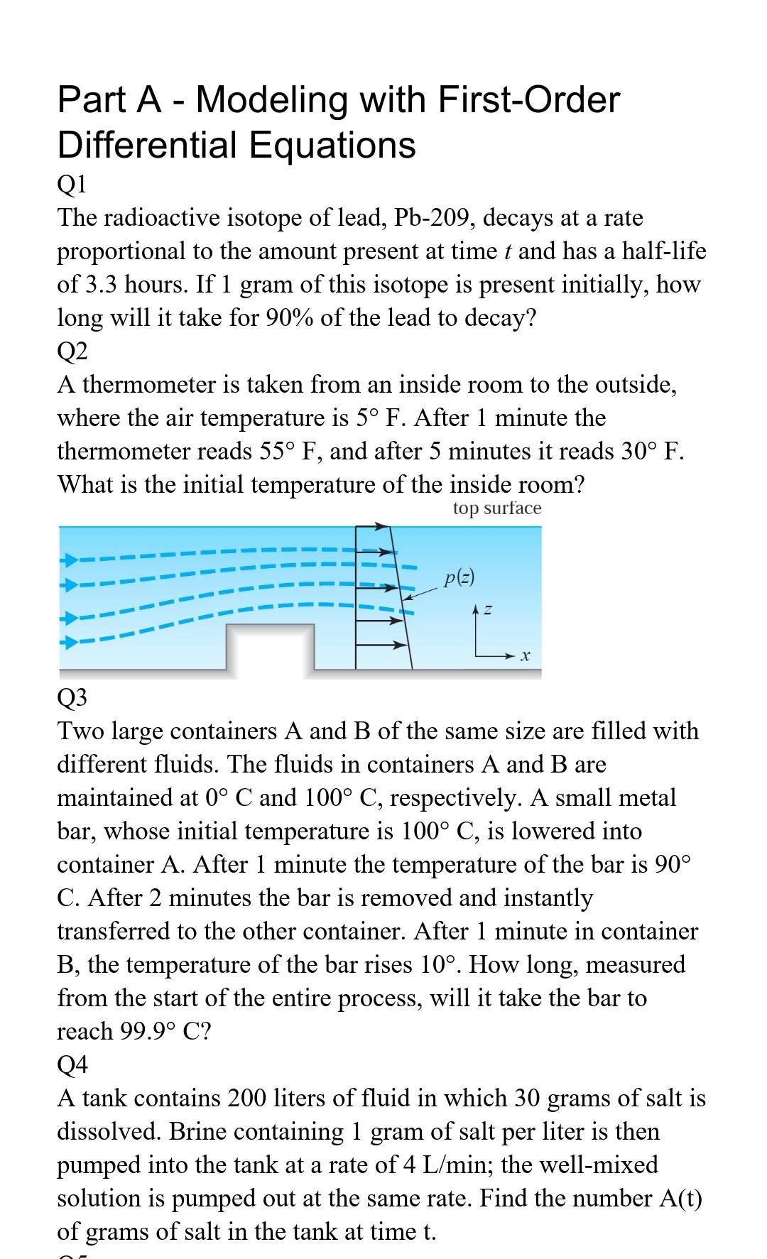 Part A - ﻿Modeling with First-Order Differential | Chegg.com