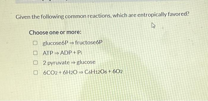 Solved Given the following common reactions, which are | Chegg.com