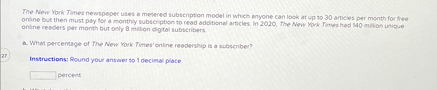 Solved The New York Times newspaper uses a metered | Chegg.com