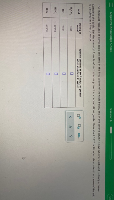 Solved Objective Knowledge Check Question 6 Sal The chemical | Chegg.com