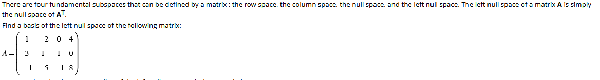 Solved There are four fundamental subspaces that can be | Chegg.com