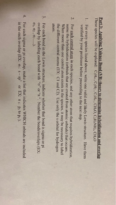 Solved Part 3: Applving Valence Bond (VB theory to determine | Chegg.com