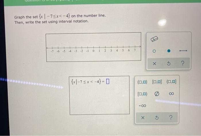 Solved Graph the set {x |-75x