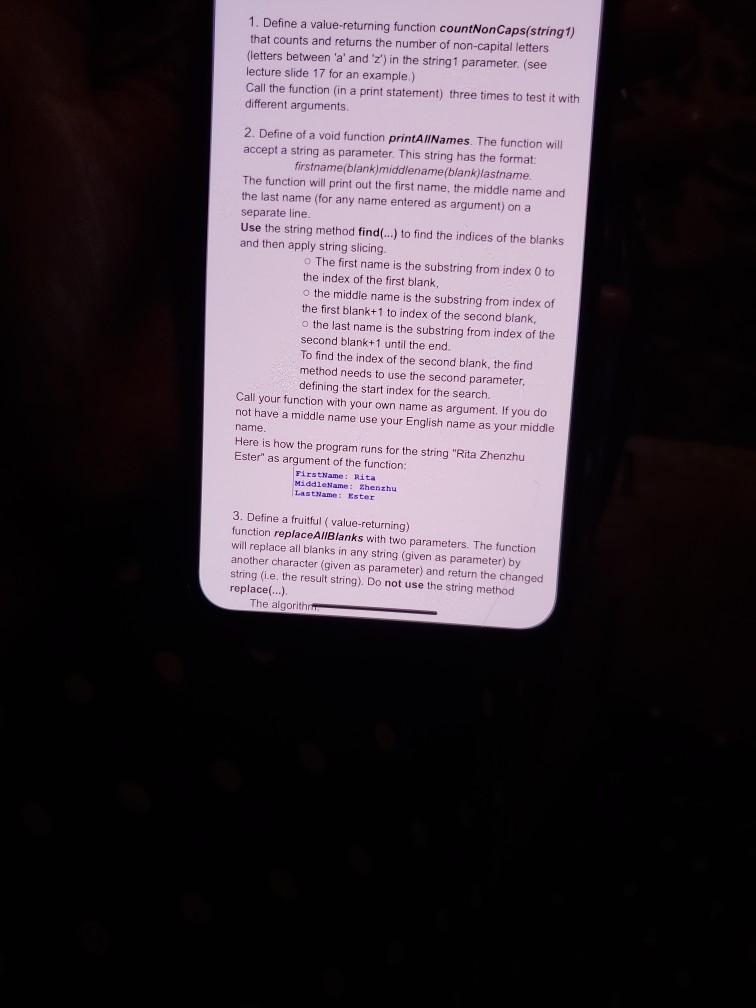 Solved Zhenzhu 1. Define a value-returning function | Chegg.com