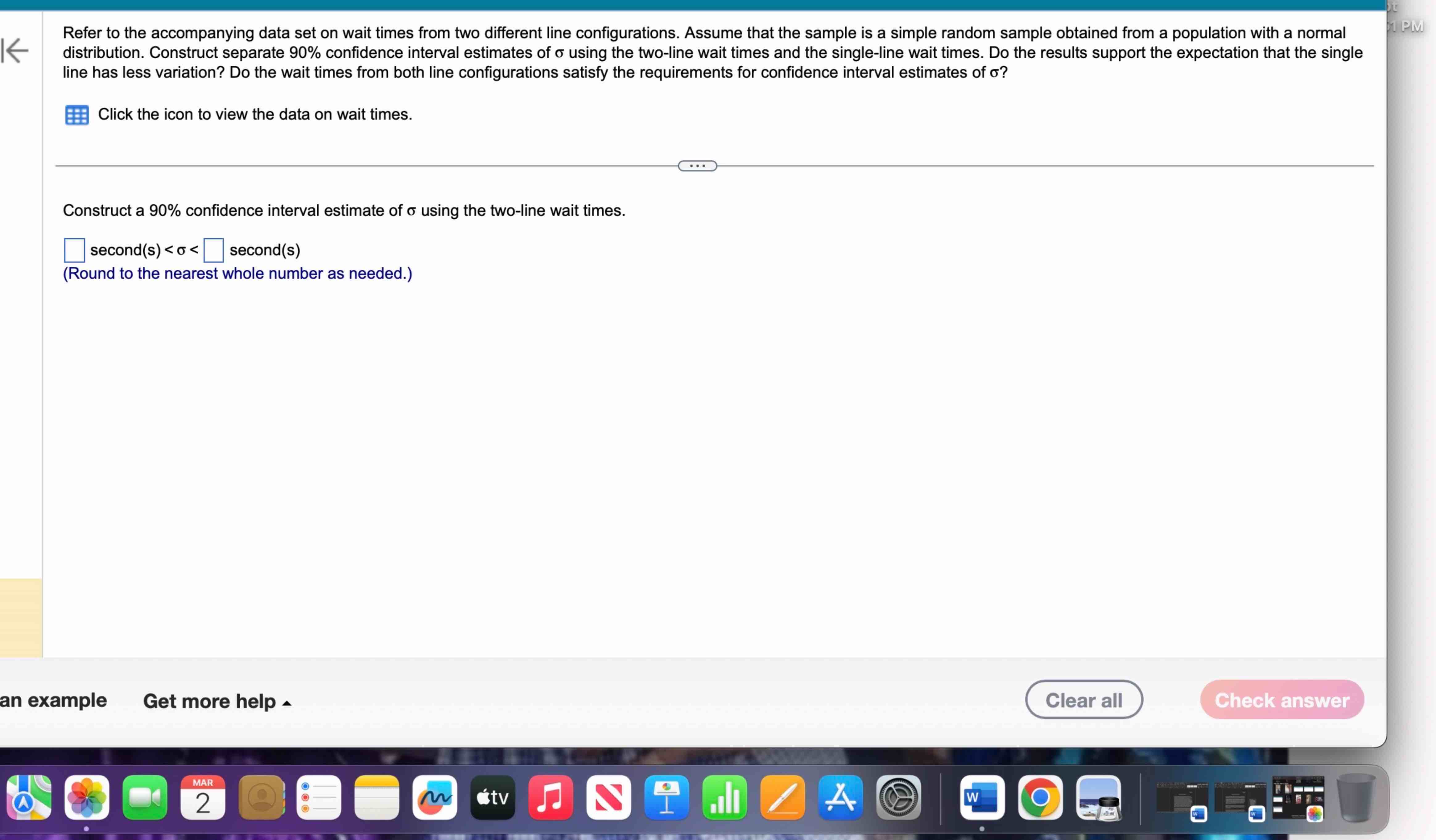 Solved Refer to the accompanying data set on wait times from | Chegg.com