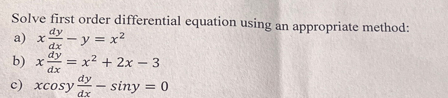 Solved Solve first order differential equation using an | Chegg.com