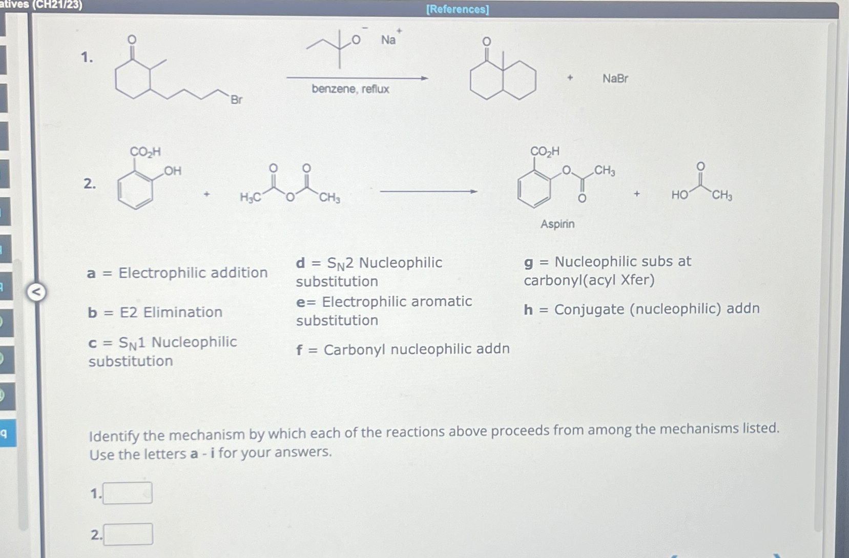 Solved [Reforences]2.+,NaBra= ﻿Electrophilic additionb = ﻿E2 | Chegg.com