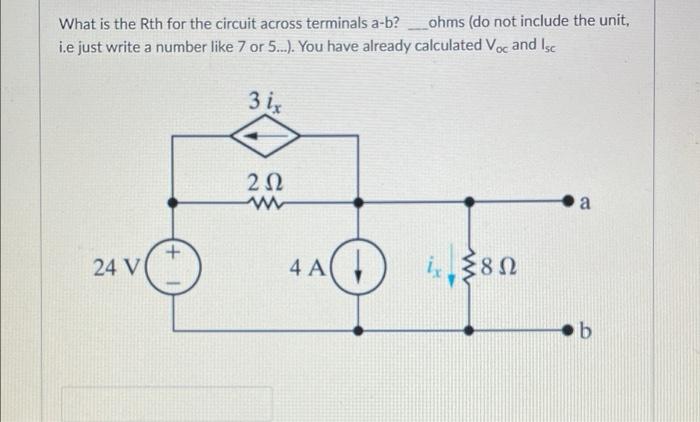 Solved What is the Rth for the circuit across terminals | Chegg.com