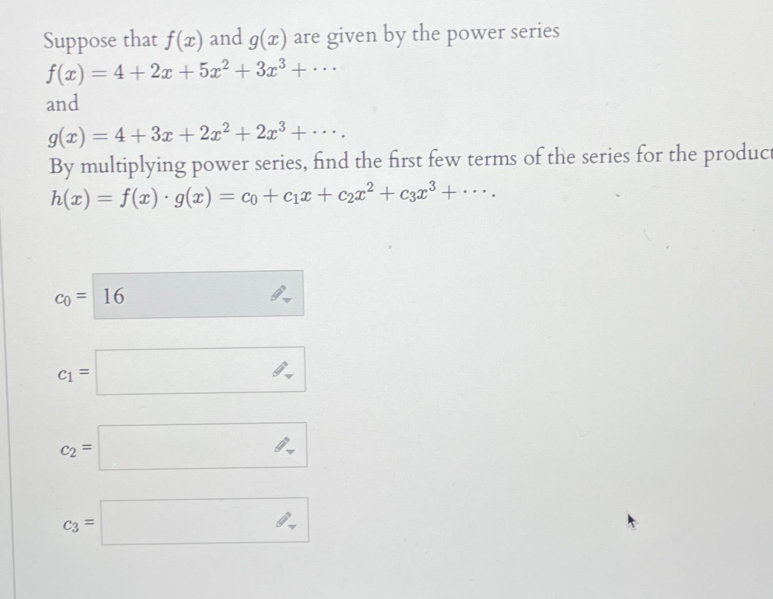 Solved Suppose that f(x) ﻿and g(x) ﻿are given by the power | Chegg.com