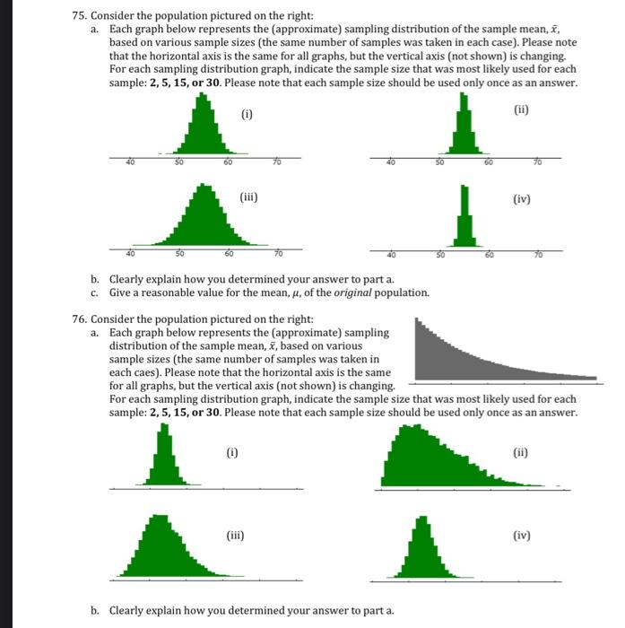 Solved 75. Consider the population pictured on the right: a. | Chegg.com