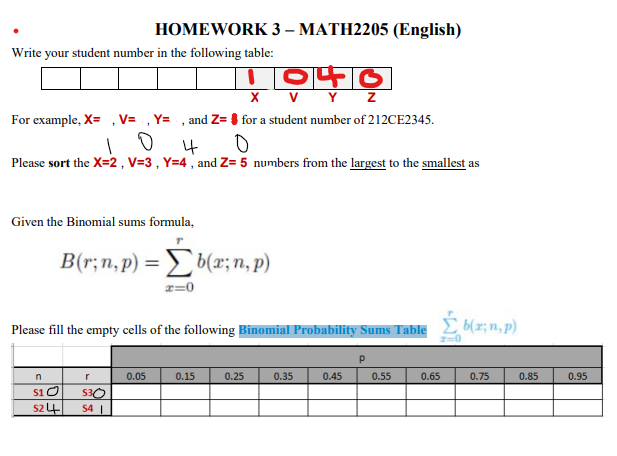 Solved Write your student number in the following table:For | Chegg.com