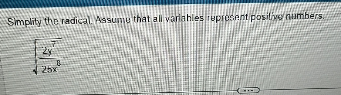 Solved Simplify the radical. Assume that all variables | Chegg.com