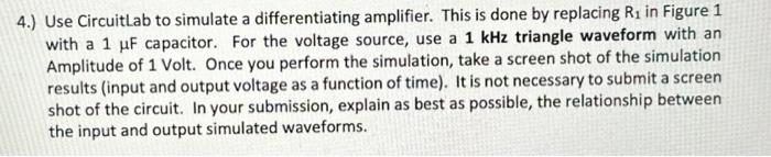 Solved Use CircuitLab to simulate a differentiating | Chegg.com
