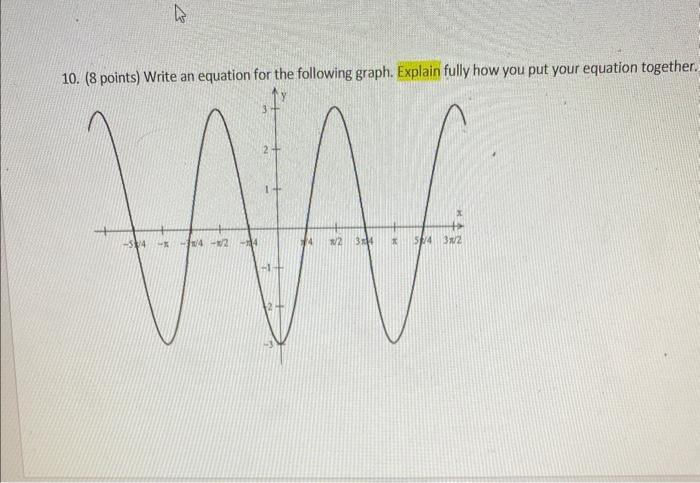 Solved 10. ( 8 points) Write an equation for the following | Chegg.com