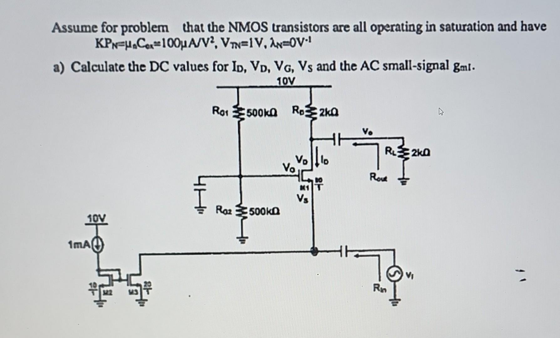 Solved Assume for problem that the NMOS transistors are all | Chegg.com