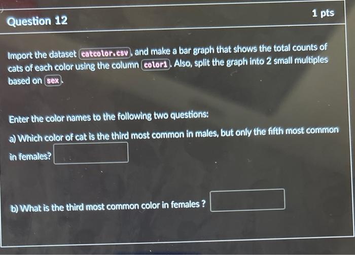 Import the dataset and make a bar graph that shows | Chegg.com