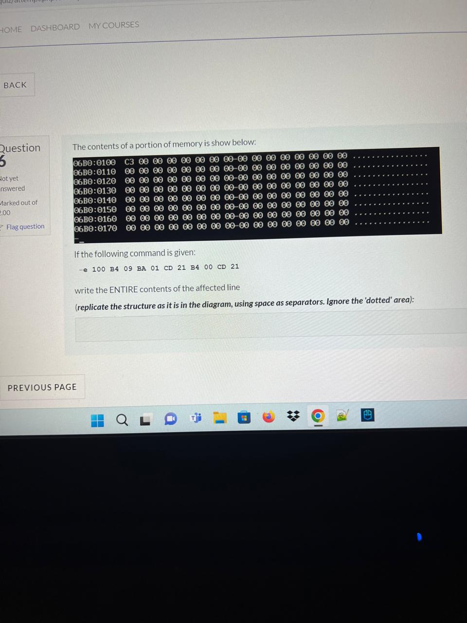 Solved DASHBOARD MYCOURSESBACKQuestionThe contents of a | Chegg.com
