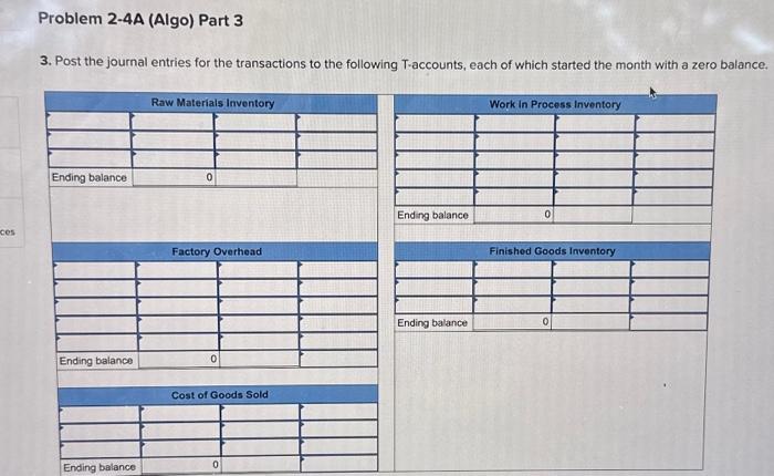 Solved Required information Problem 2-4A (Algo) Preparing | Chegg.com