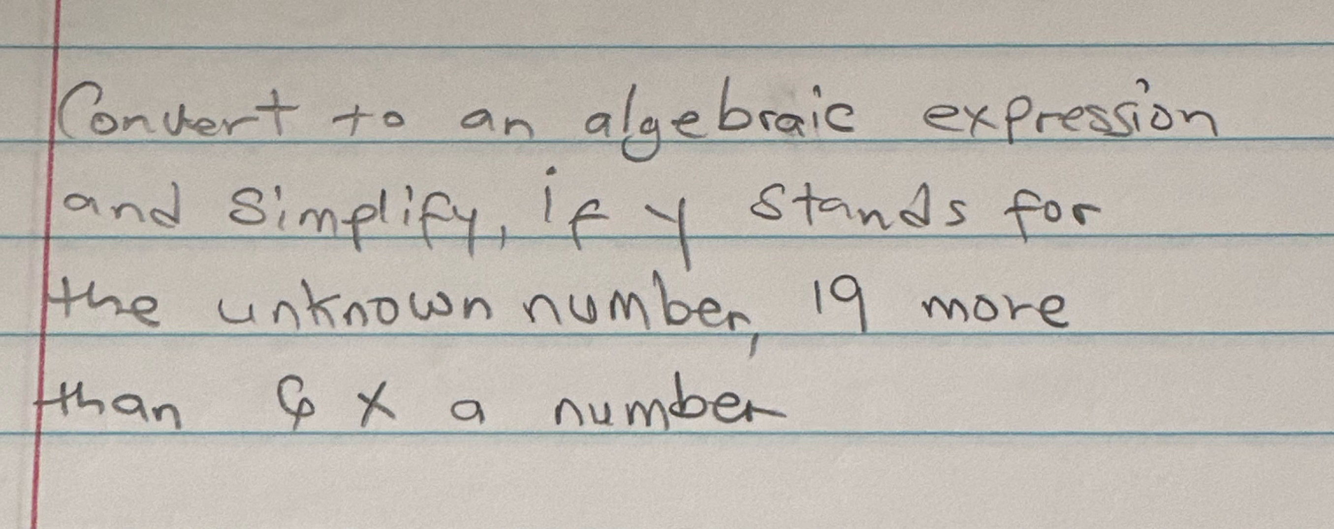 Solved Convert to an algebraic expression and simplify, if y | Chegg.com