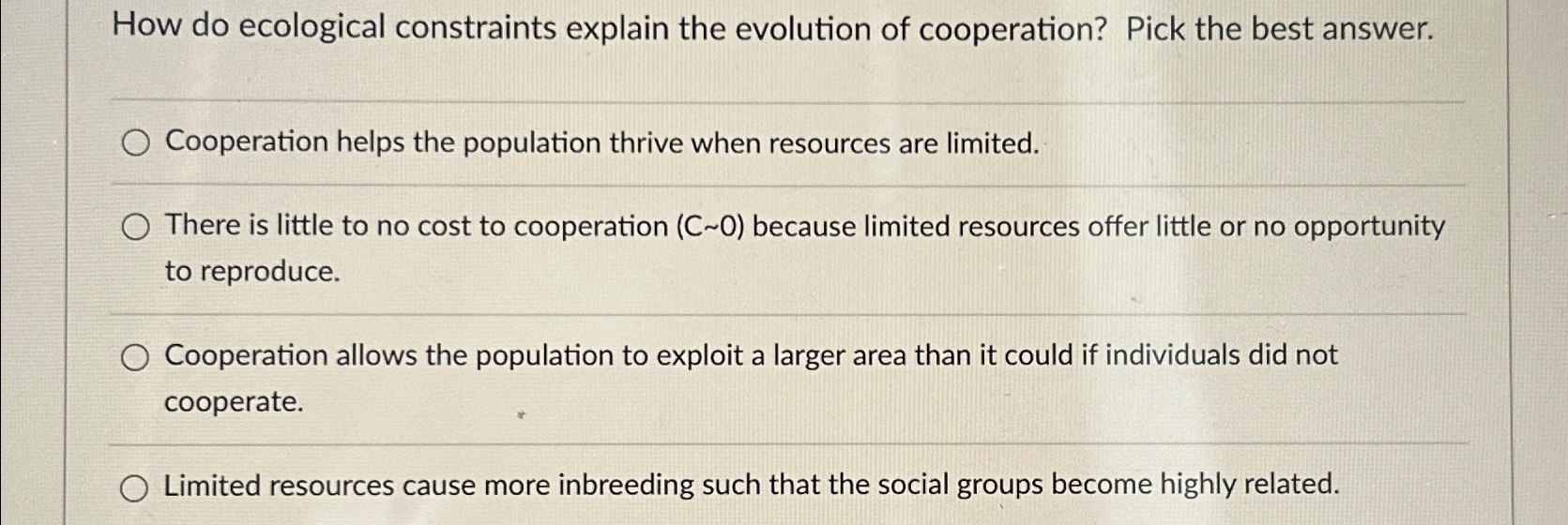 Solved How do ecological constraints explain the evolution | Chegg.com