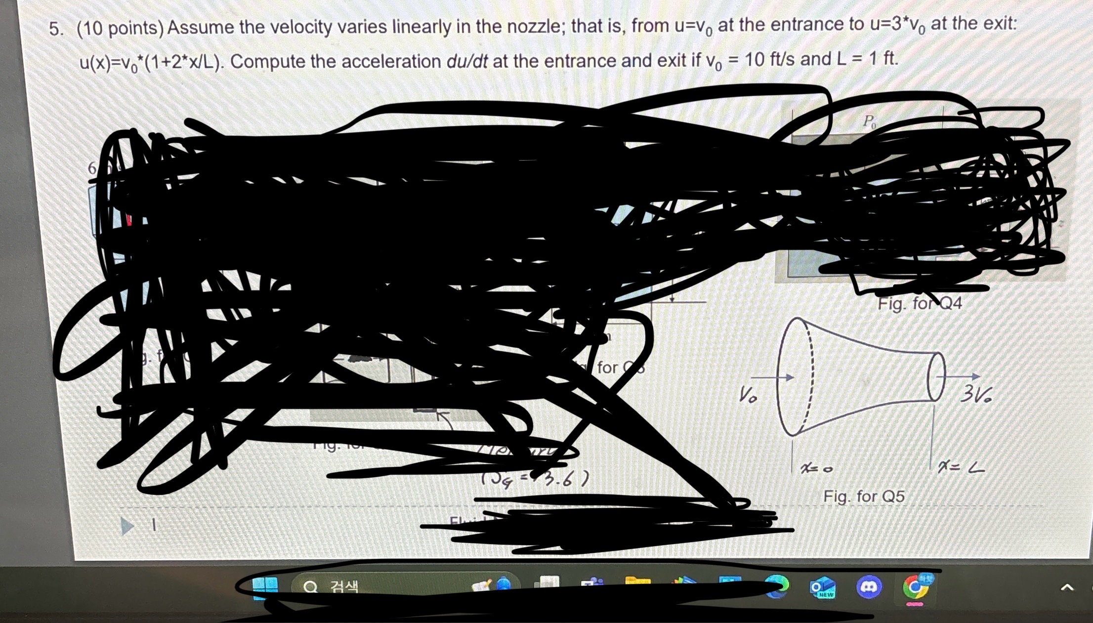 Solved (10 ﻿points) ﻿Assume the velocity varies linearly in | Chegg.com