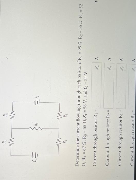 Solved Determine the current flowing through each resistor | Chegg.com