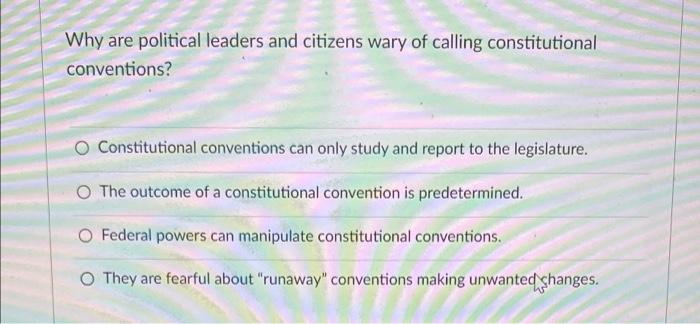 Solved why are political leaders and citizens wary of | Chegg.com