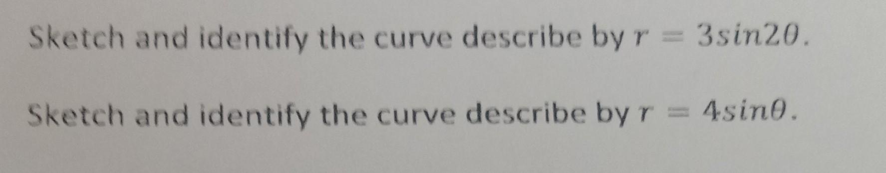 Solved Sketch and identify the curve describe by r=3sin2θ. | Chegg.com