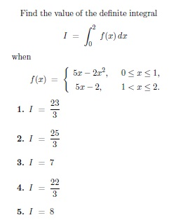 Solved Find the value of the definite integral I = 2 0 | Chegg.com