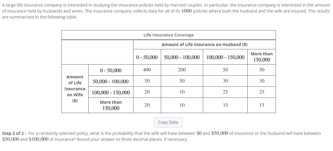 Solved A large life insurance company is interested in | Chegg.com