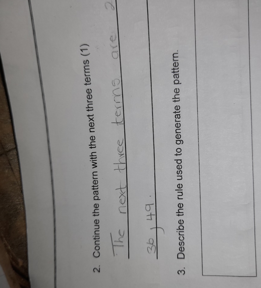 Solved Continue the pattern with the next three terms | Chegg.com