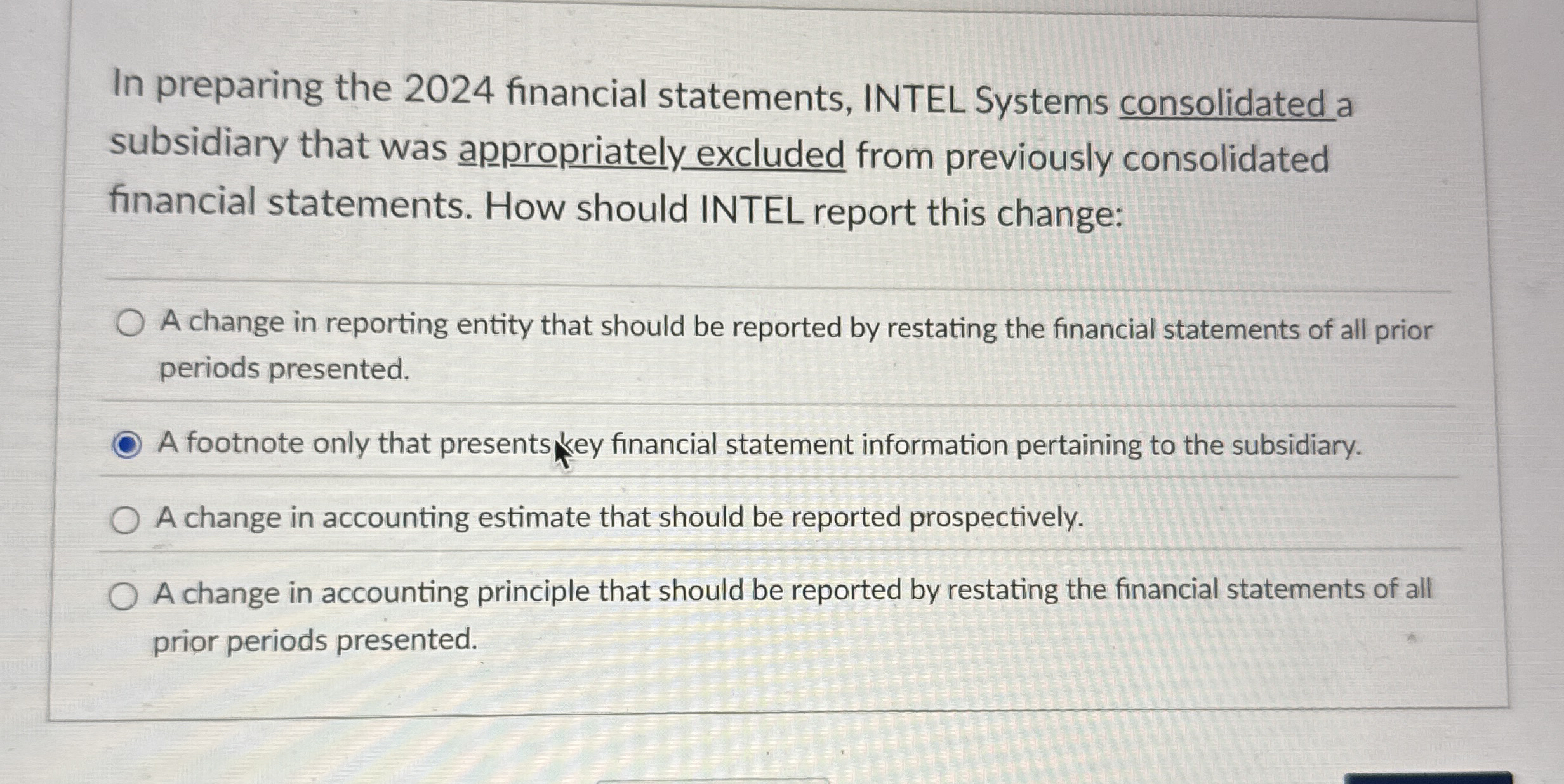 Solved In preparing the 2024 ﻿financial statements, INTEL | Chegg.com