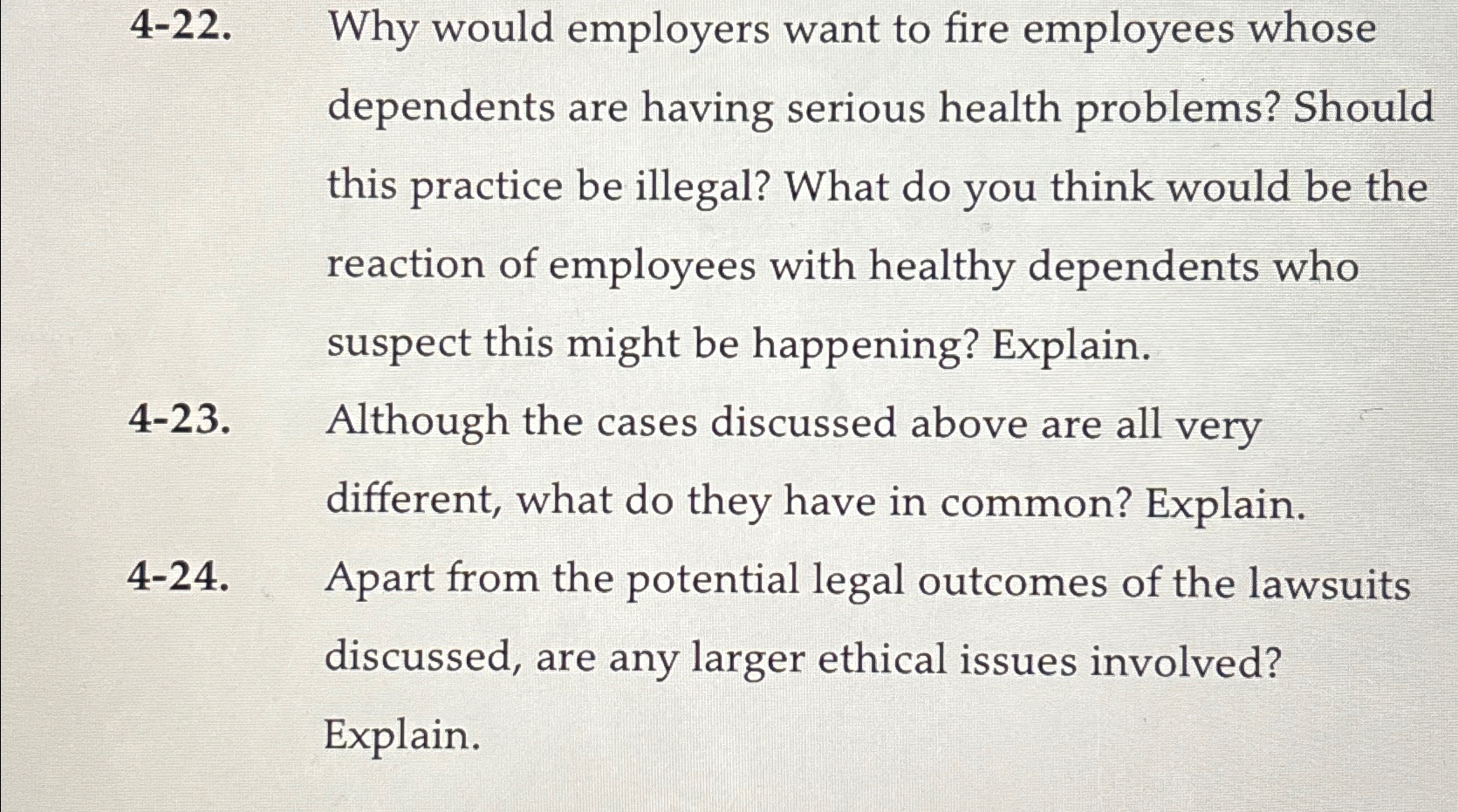 Solved 4-22. ﻿Why would employers want to fire employees | Chegg.com