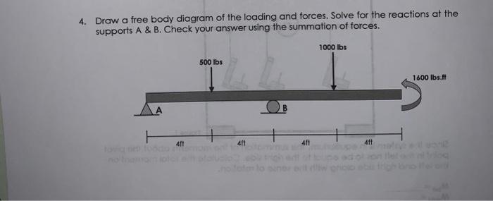 Solved 4. Draw a free body diagram of the loading and | Chegg.com