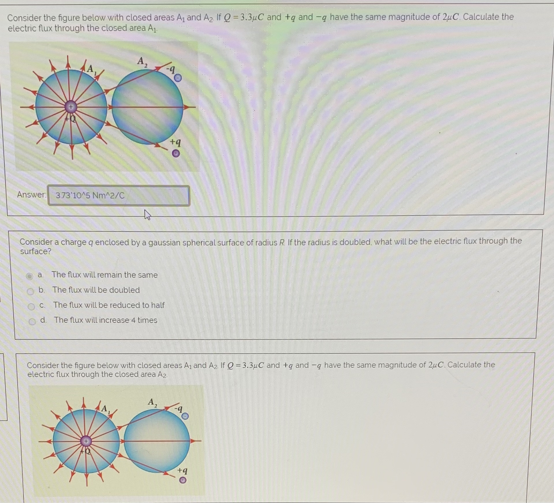 Solved Consider the figure below with closed areas A1 ﻿and | Chegg.com