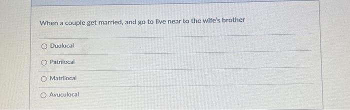 When a couple get married, and go to live near to the | Chegg.com
