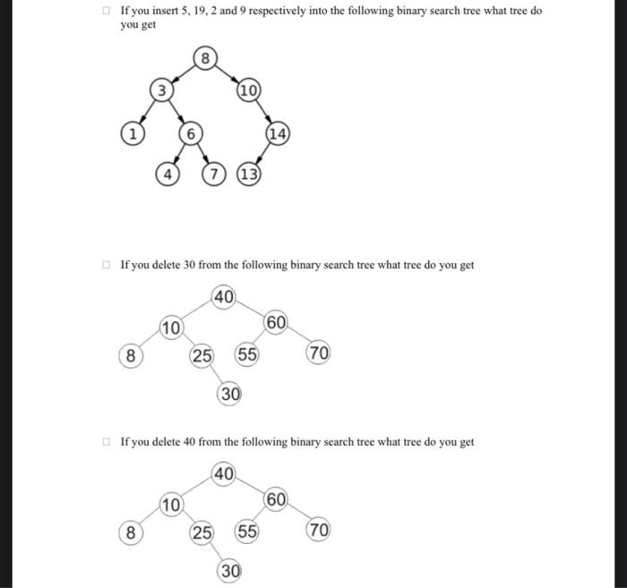 If you insert 5,19,2 and 9 respectively into the | Chegg.com