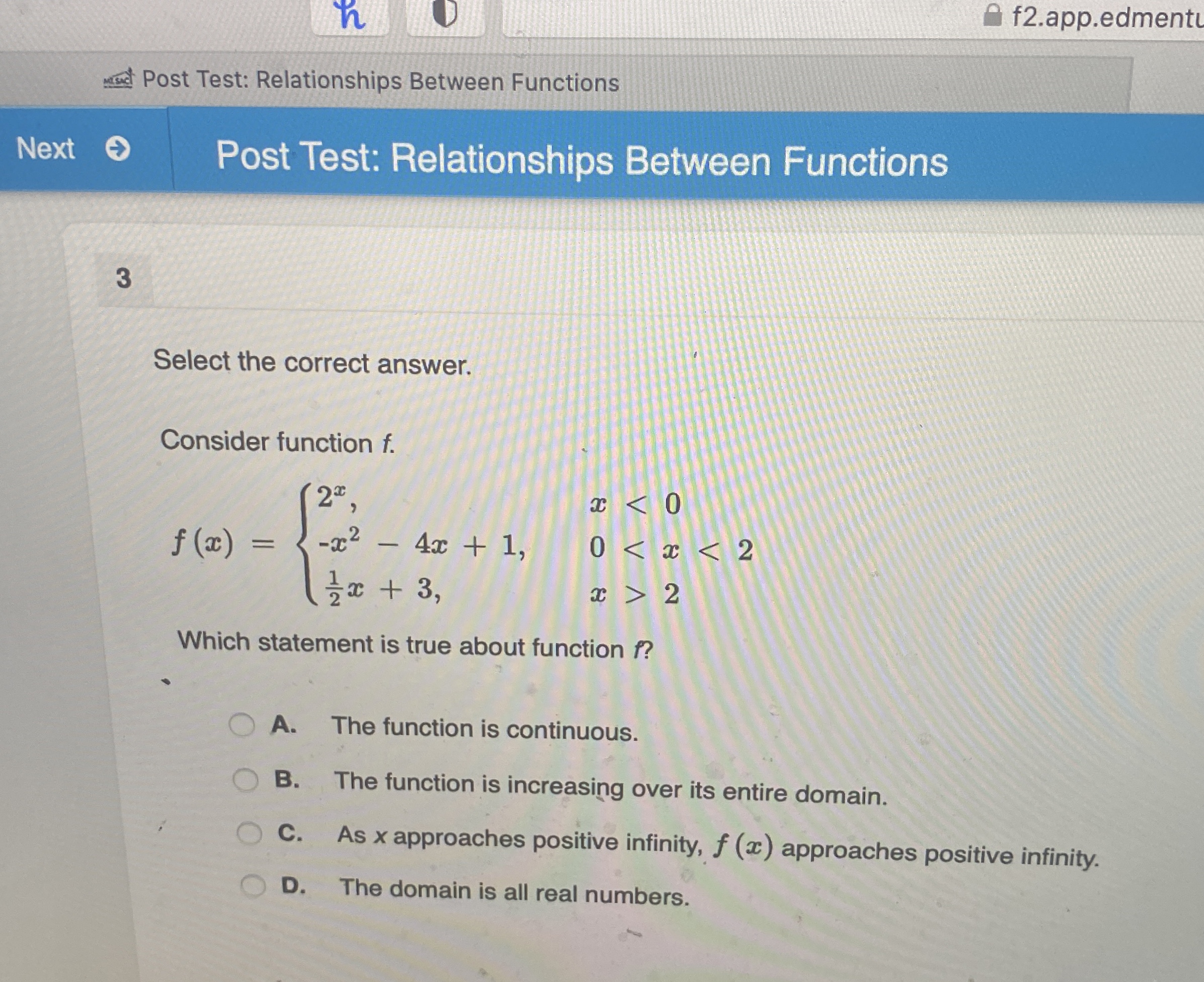 Solved Post Test: Relationships Between FunctionsNextPost | Chegg.com