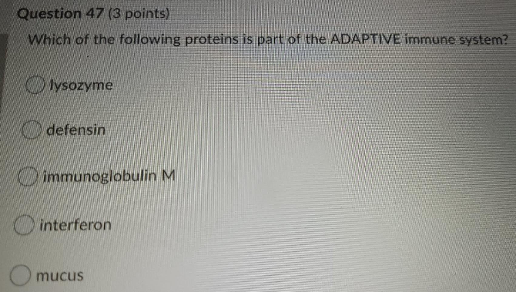 Solved Question 47 (3 points) Which of the following | Chegg.com