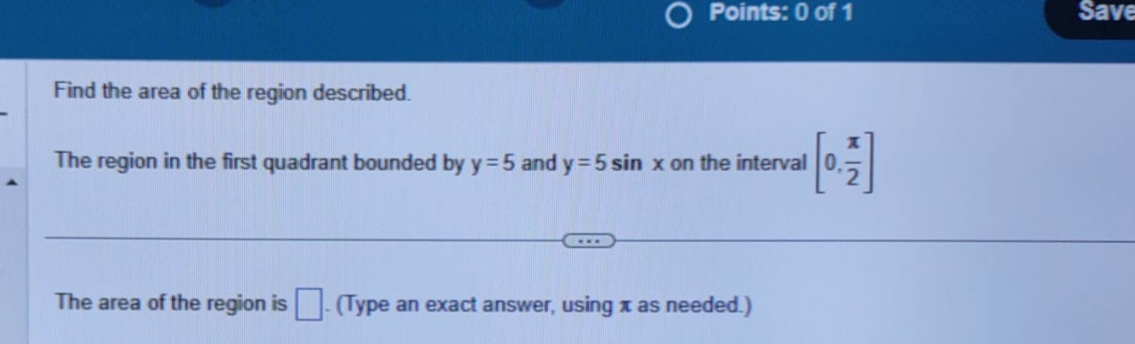 Solved Find the area of the region described.The region in | Chegg.com