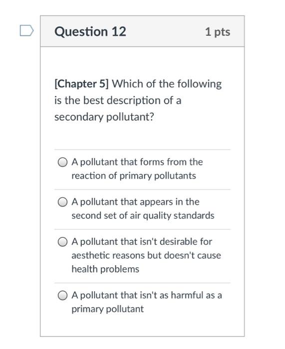 Solved (Chapter 5] Chlorofluorocarbons (CFCs) are examples | Chegg.com