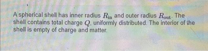 Solved A spherical shell has inner radius Rin and outer | Chegg.com