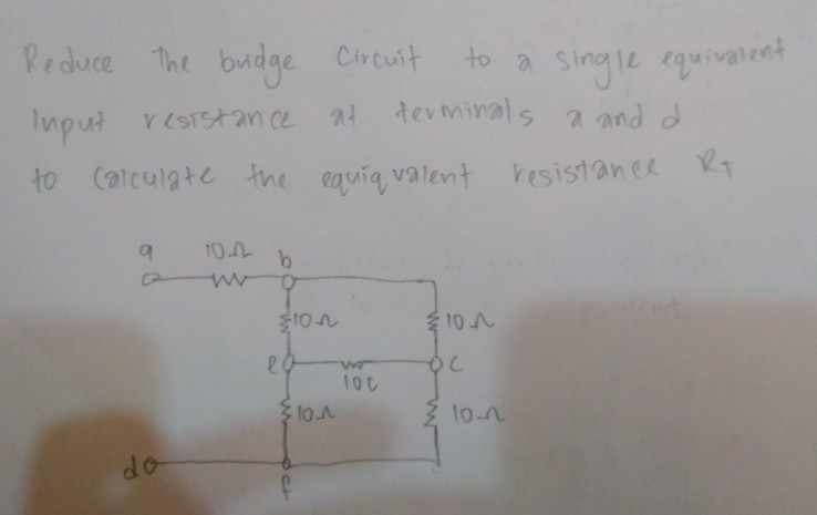 Solved Reduce the bridge Circuit to a single equivalent | Chegg.com